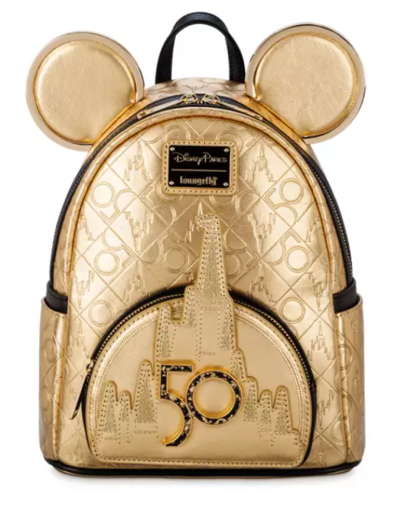 New Gold Walt Disney World 50th Anniversary Loungefly Mini Backpack Now ...