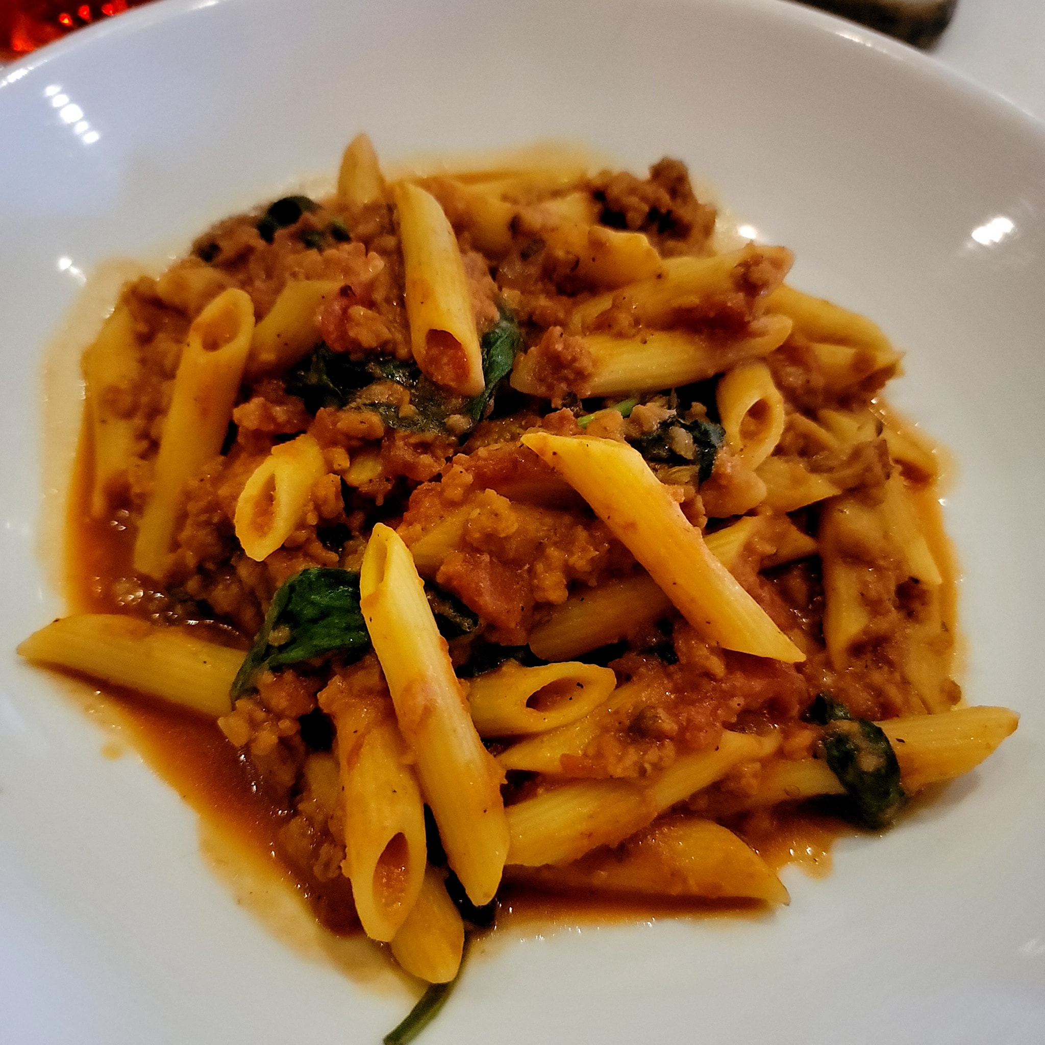 Vegan Sausage Pasta from Vivo Italian Kitchen Universal Orlando CityWalk