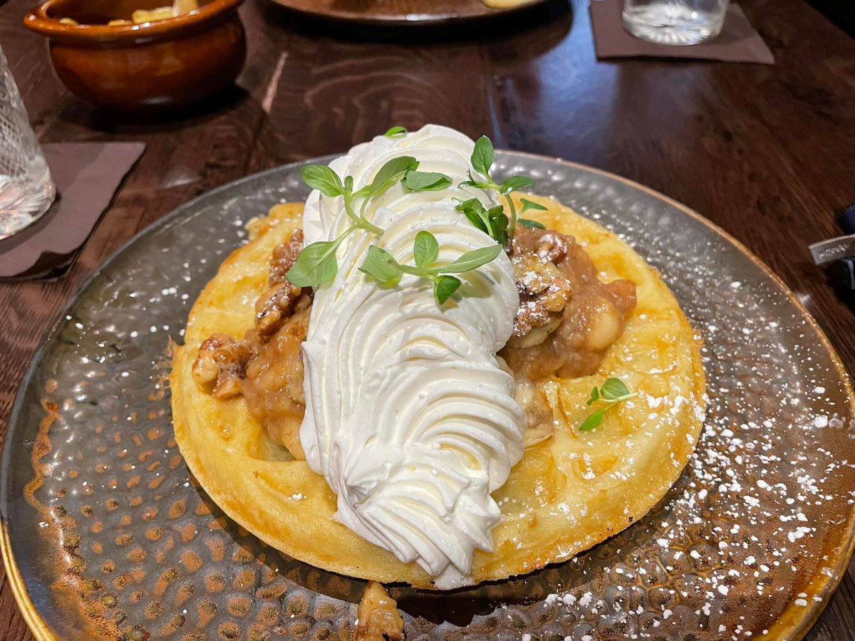 bananas foster waffles | Pirates & Princesses