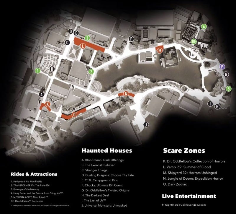 hhn-32-halloween-horror-nights-map | Pirates & Princesses