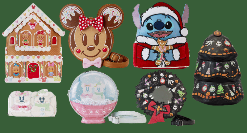 Loungefly Gingerbread, Pastel Snowman, Holiday Stitch, and Nightmare ...