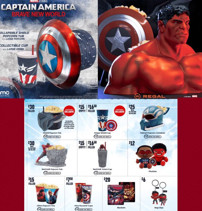 Theaters Offering Popcorn Buckets and More For Captain America and Red Hulk